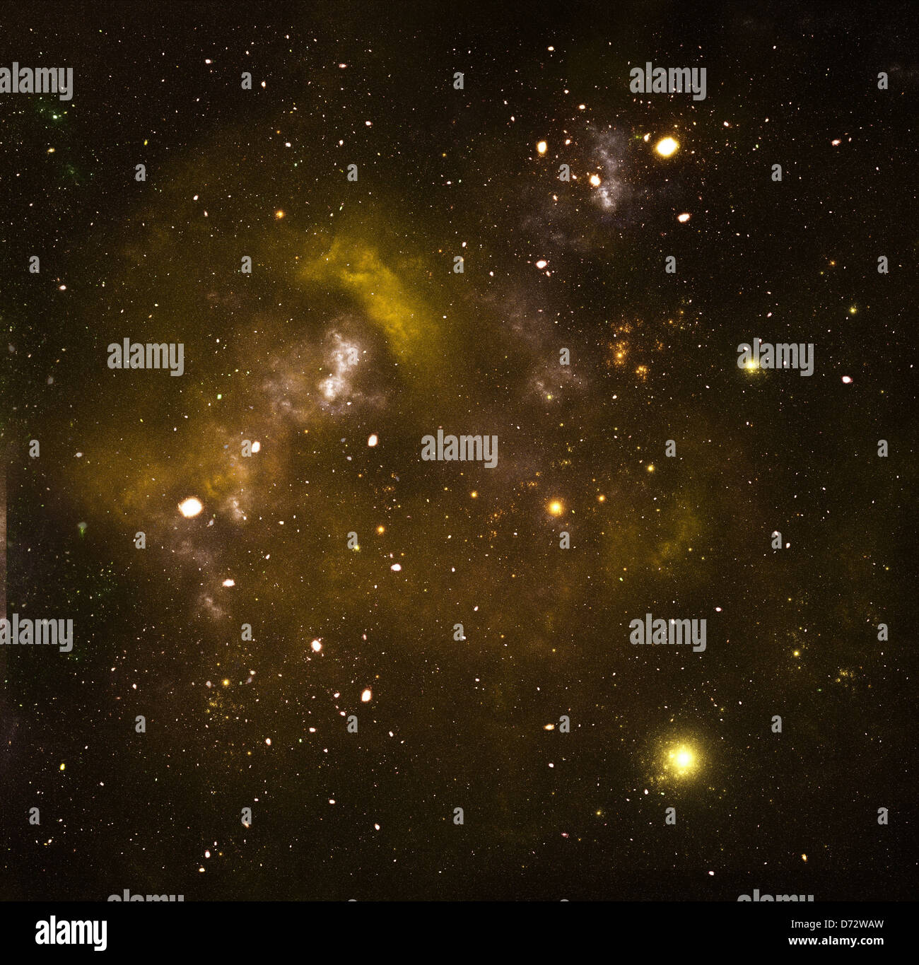 Yellow space galaxy, abstract nebula Stock Photo - Alamy