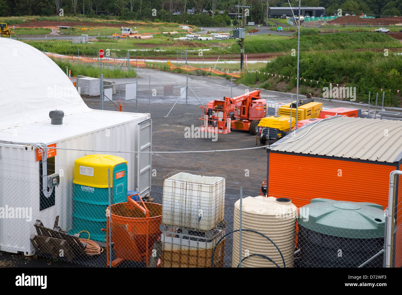 building site compound for plant and materials on the australian ...