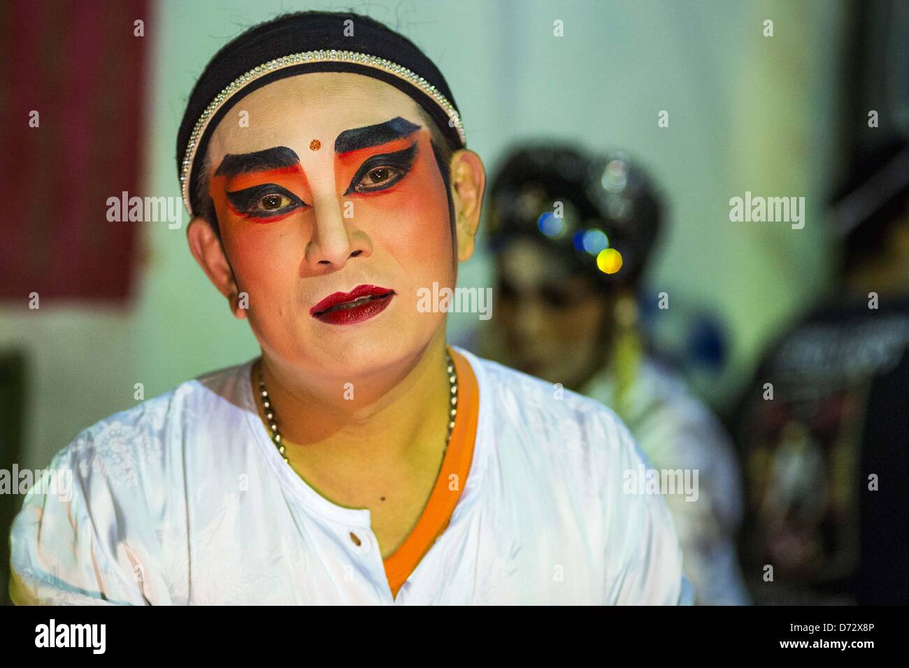 Bangkok, Thailand. April 27, 2013. A portrait of a Chinese opera ...