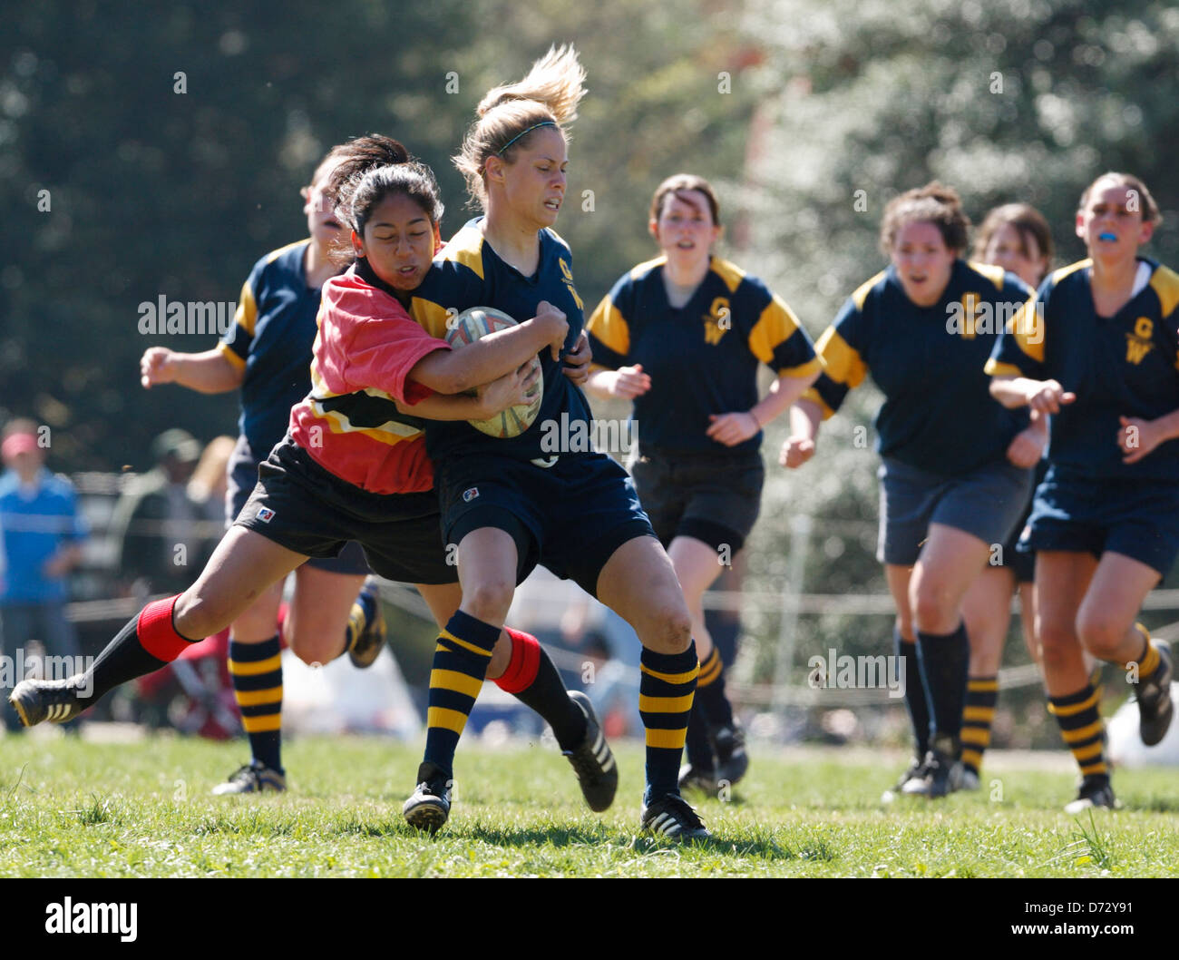 WASHINGTON, DC - APRIL 10: A George Washington University ball carrier ...