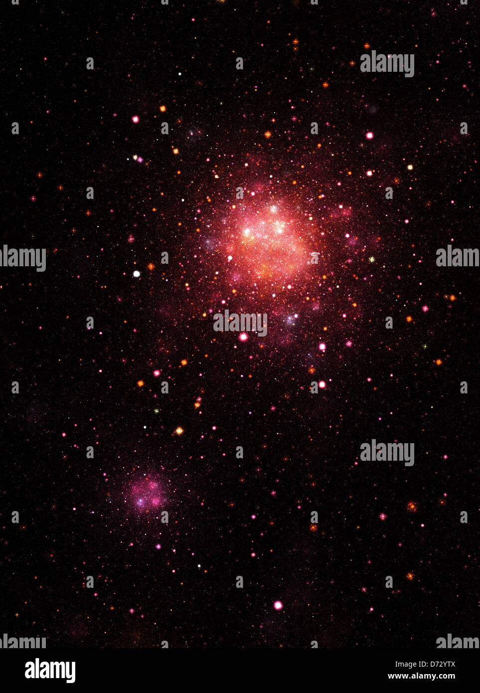 Bright red space nebula, stars background Stock Photo - Alamy