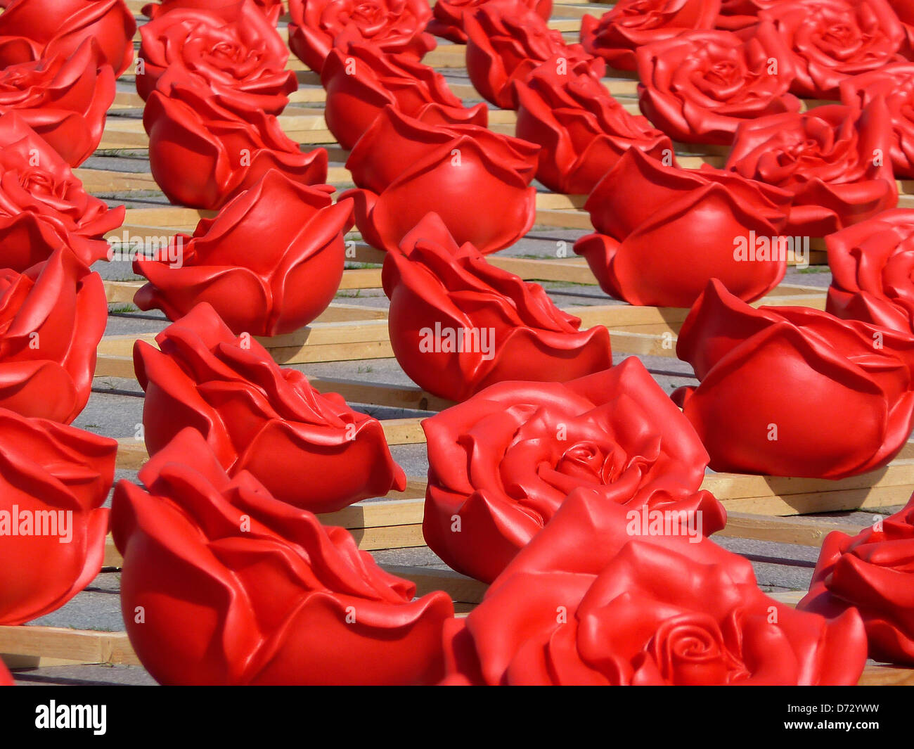 Zweibrücken, Germany, art installation by Ottmar Hoerl 1000 roses for ...