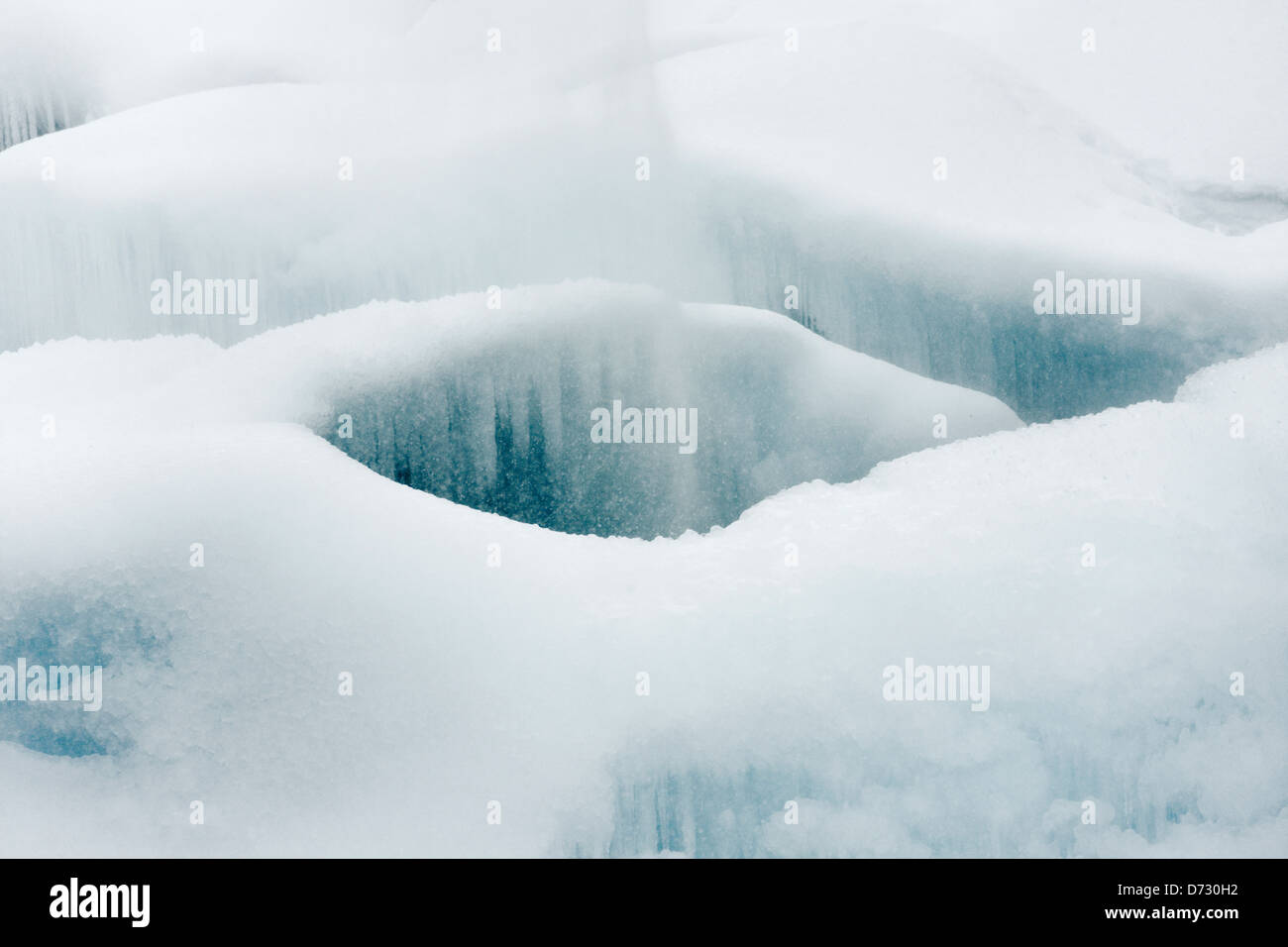 Geyser steam from snow, Nagano, Japan Stock Photo - Alamy