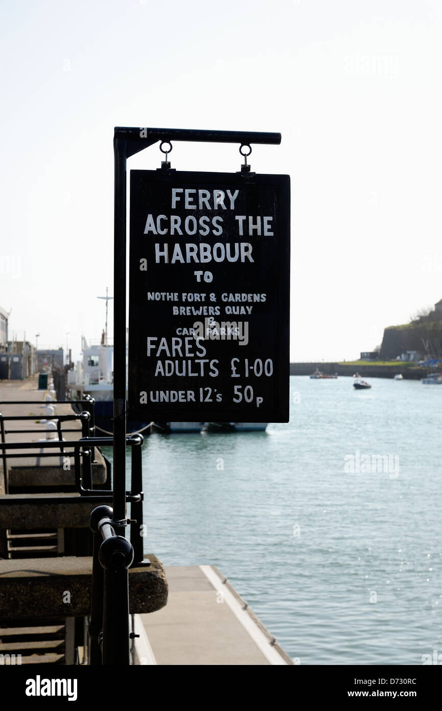ferry across the harbour sign weymouth dorset england uk Stock Photo ...
