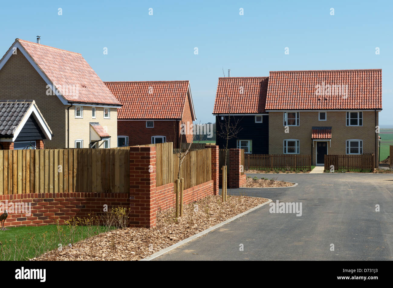Housing estate built on green field site Stock Photo - Alamy