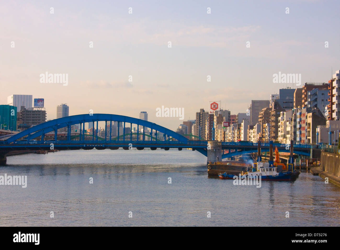 Cityscape along Tokyo River, Tokyo, Japan Stock Photo - Alamy