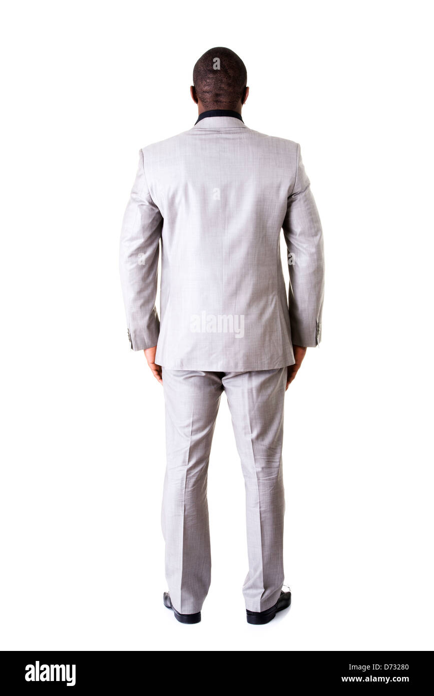 Businessman back view, isolated on white Stock Photo - Alamy