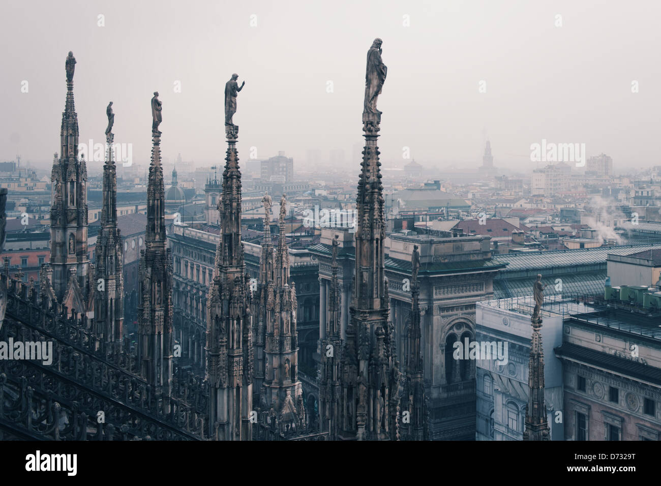 Milan in the rain. Italy Stock Photo - Alamy