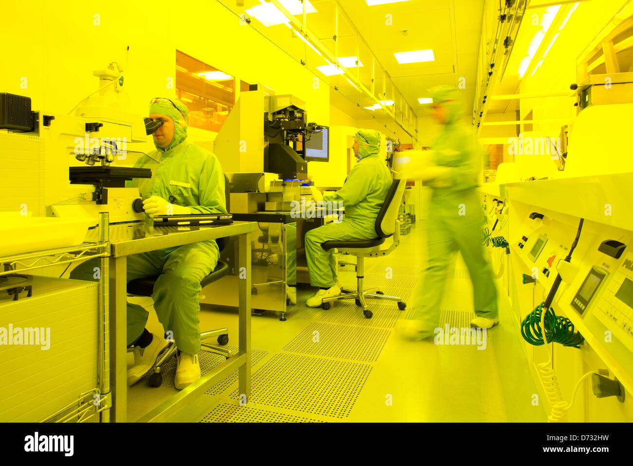 Dortmund, Germany, scientists at iX-factory work in the clean room ...