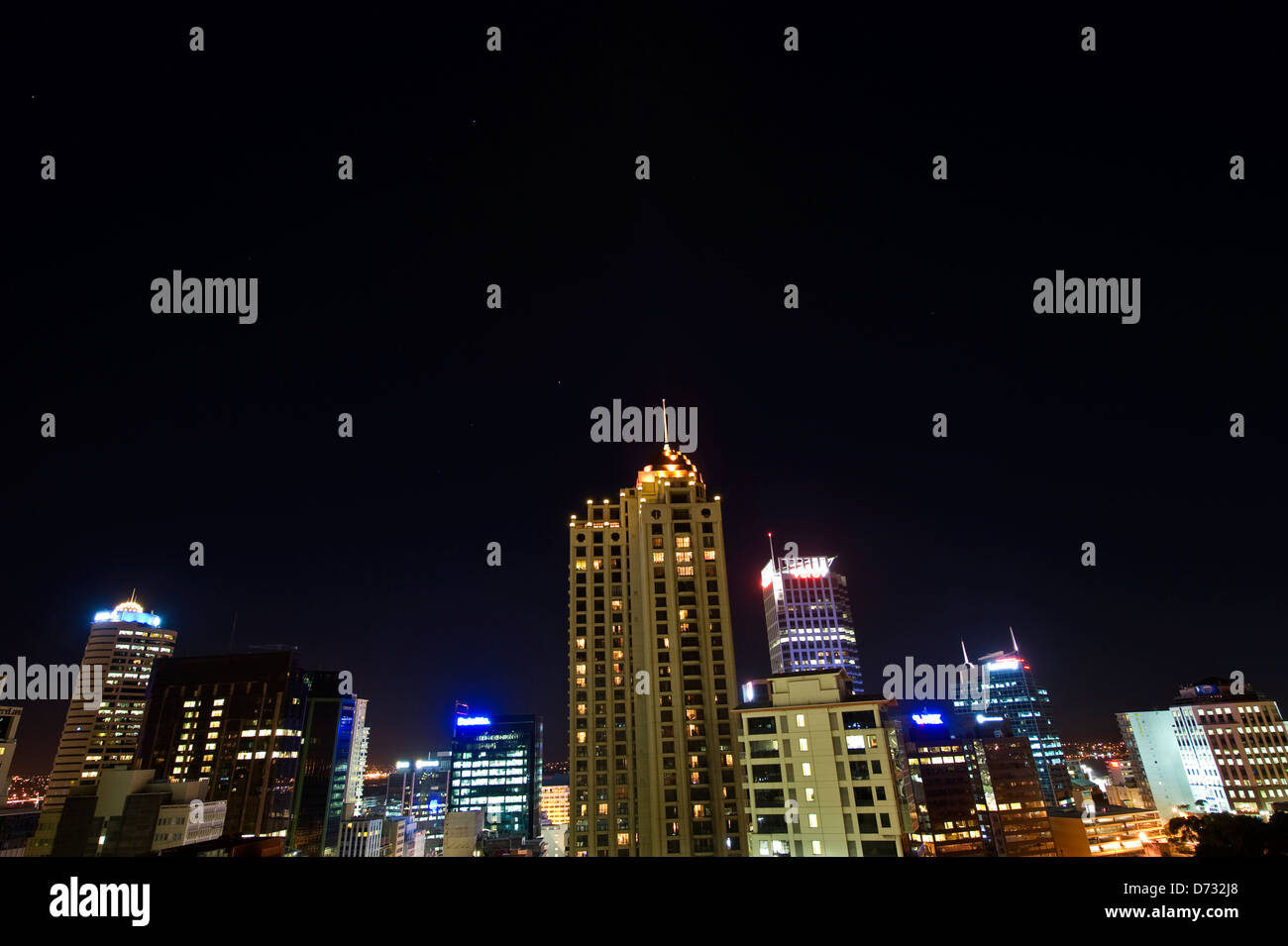Auckland City by Night Stock Photo - Alamy