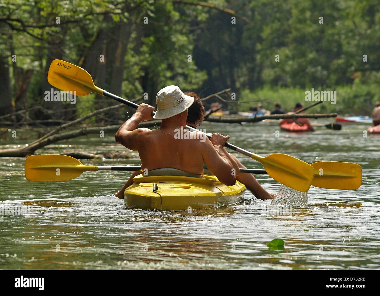 Kayaks on the Krutynia river in Poland Stock Photo - Alamy