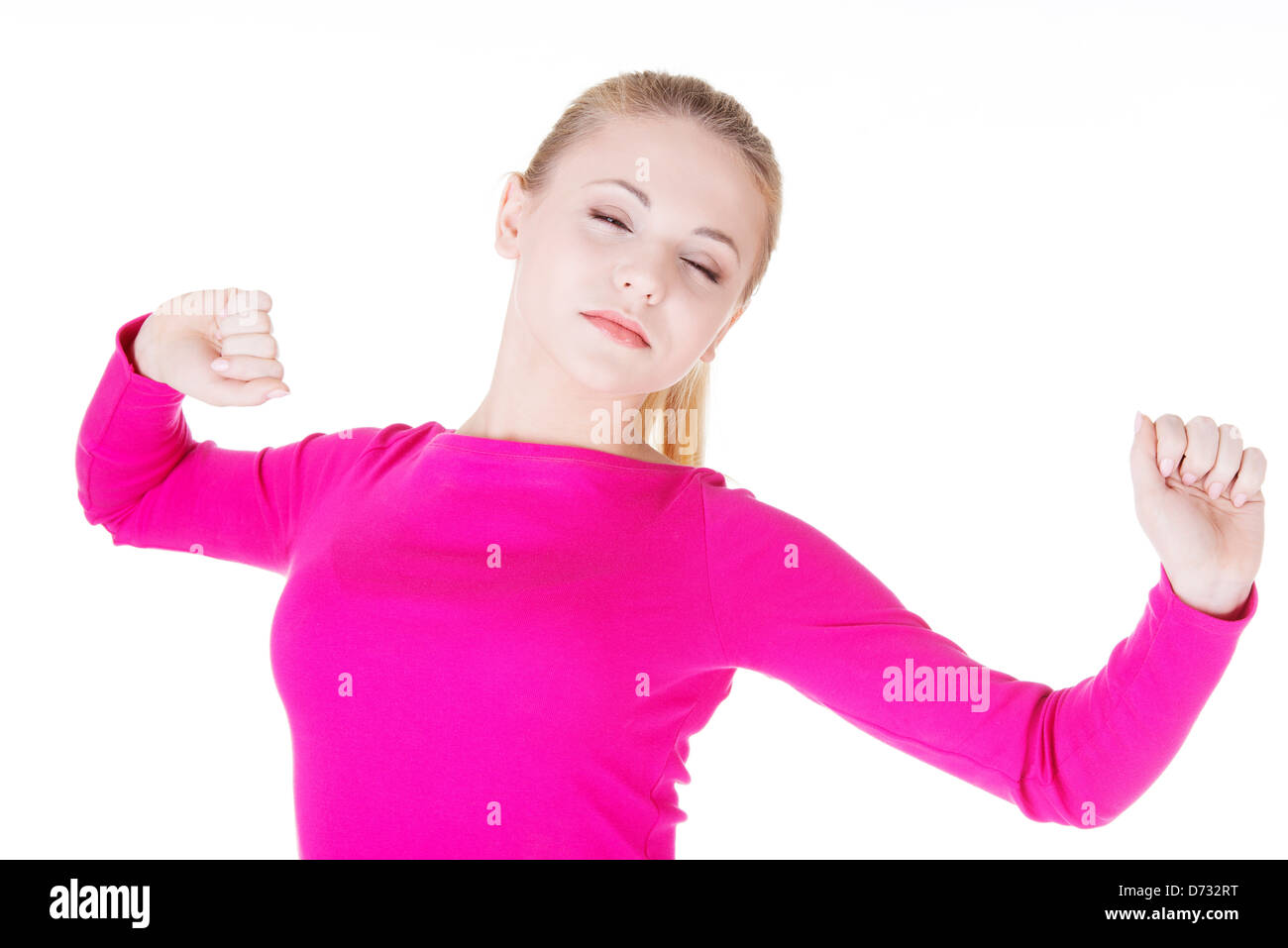 Portrait stretching mouth woman hi-res stock photography and images - Alamy