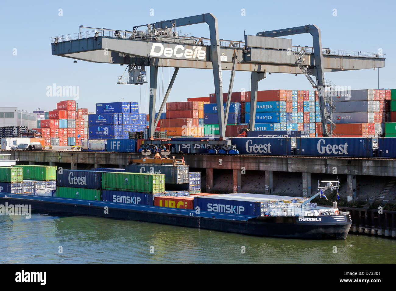 Duisburg, Germany, container terminal in the Port of Duisburg Stock ...
