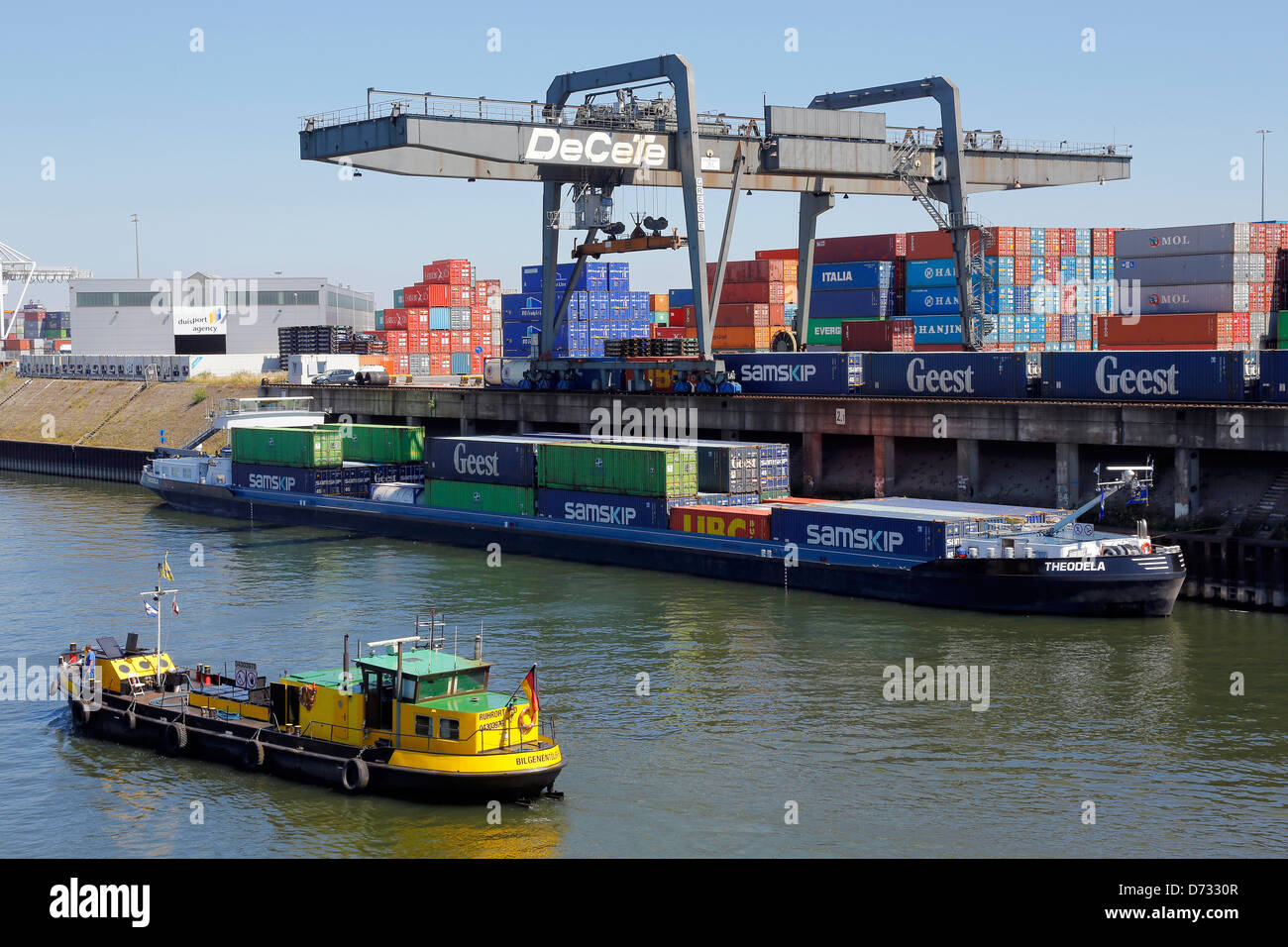 Duisburg, Germany, container terminal in the Port of Duisburg Stock ...