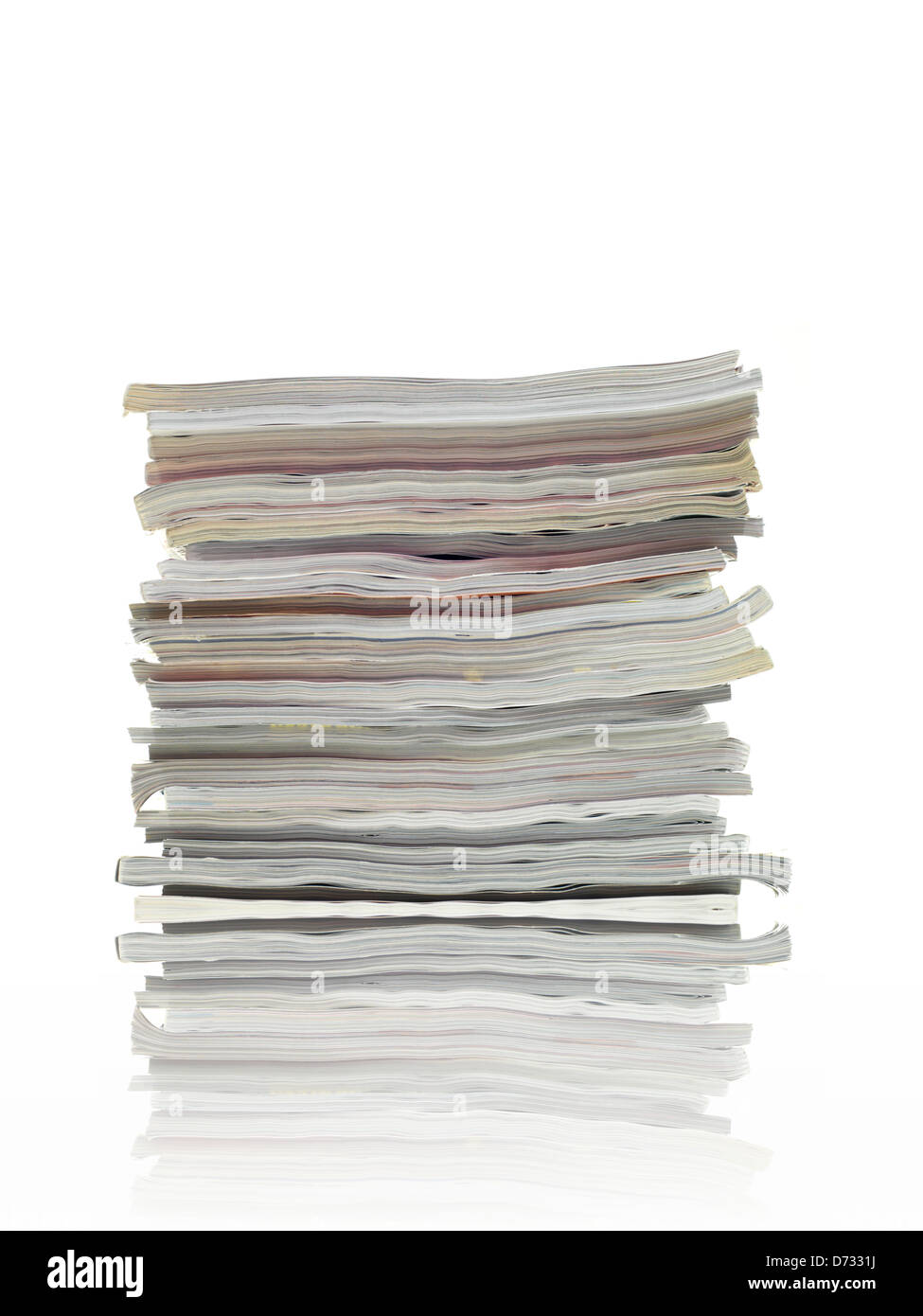 A stack of magazines isolated against a white background Stock Photo ...