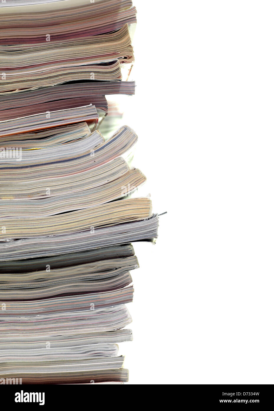 A stack of magazines isolated against a white background Stock Photo ...