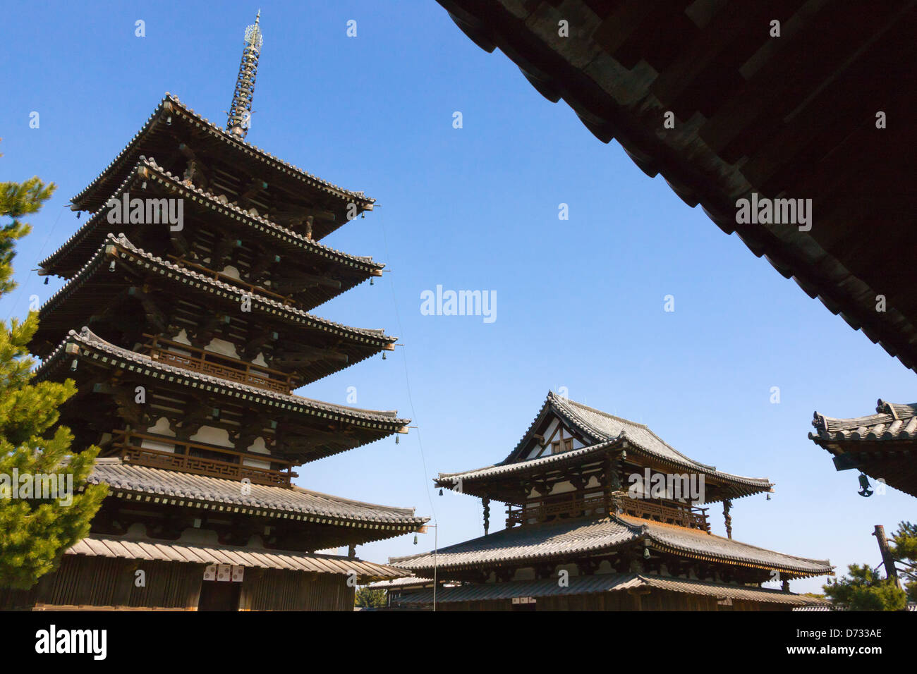 Horyuji Temple and Pagoda, Nara, Japan Stock Photo - Alamy