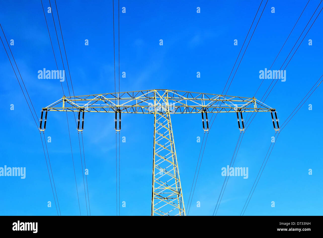 a power pole and blue sky Stock Photo - Alamy