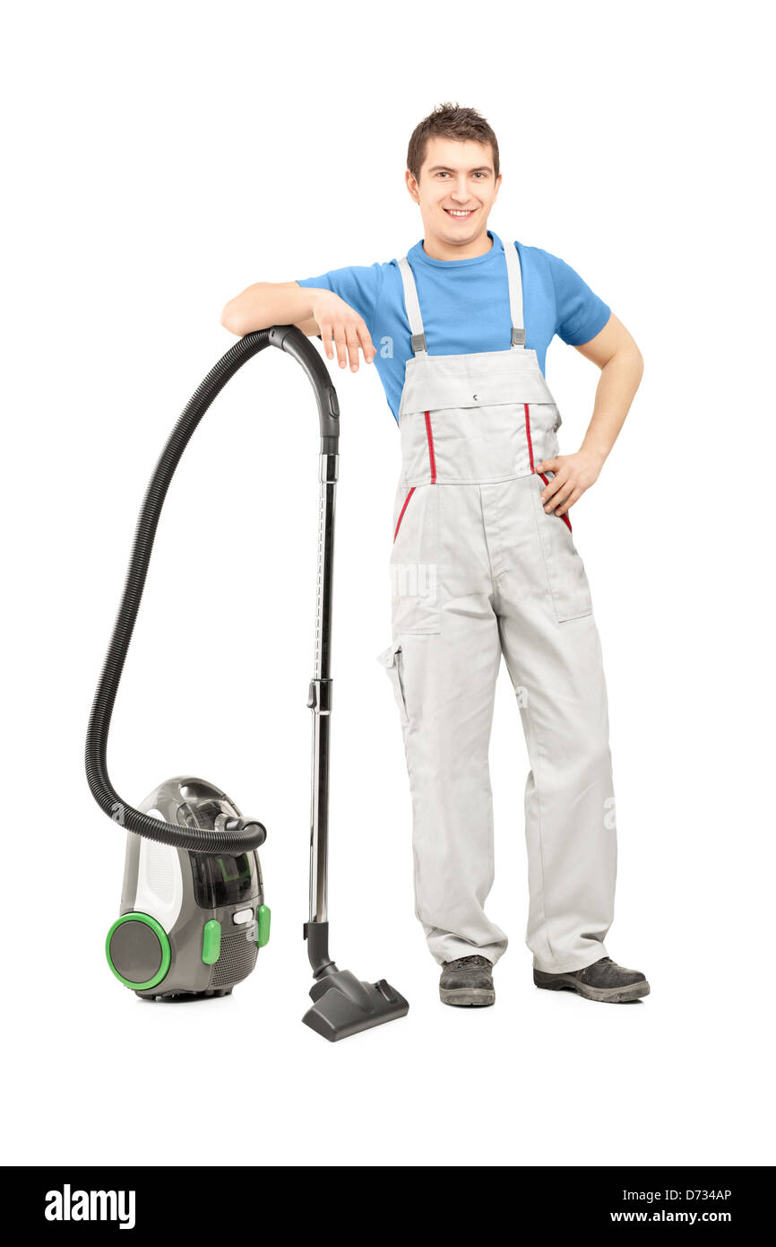 Smiling cleaner in uniform Cut Out Stock Images & Pictures - Alamy