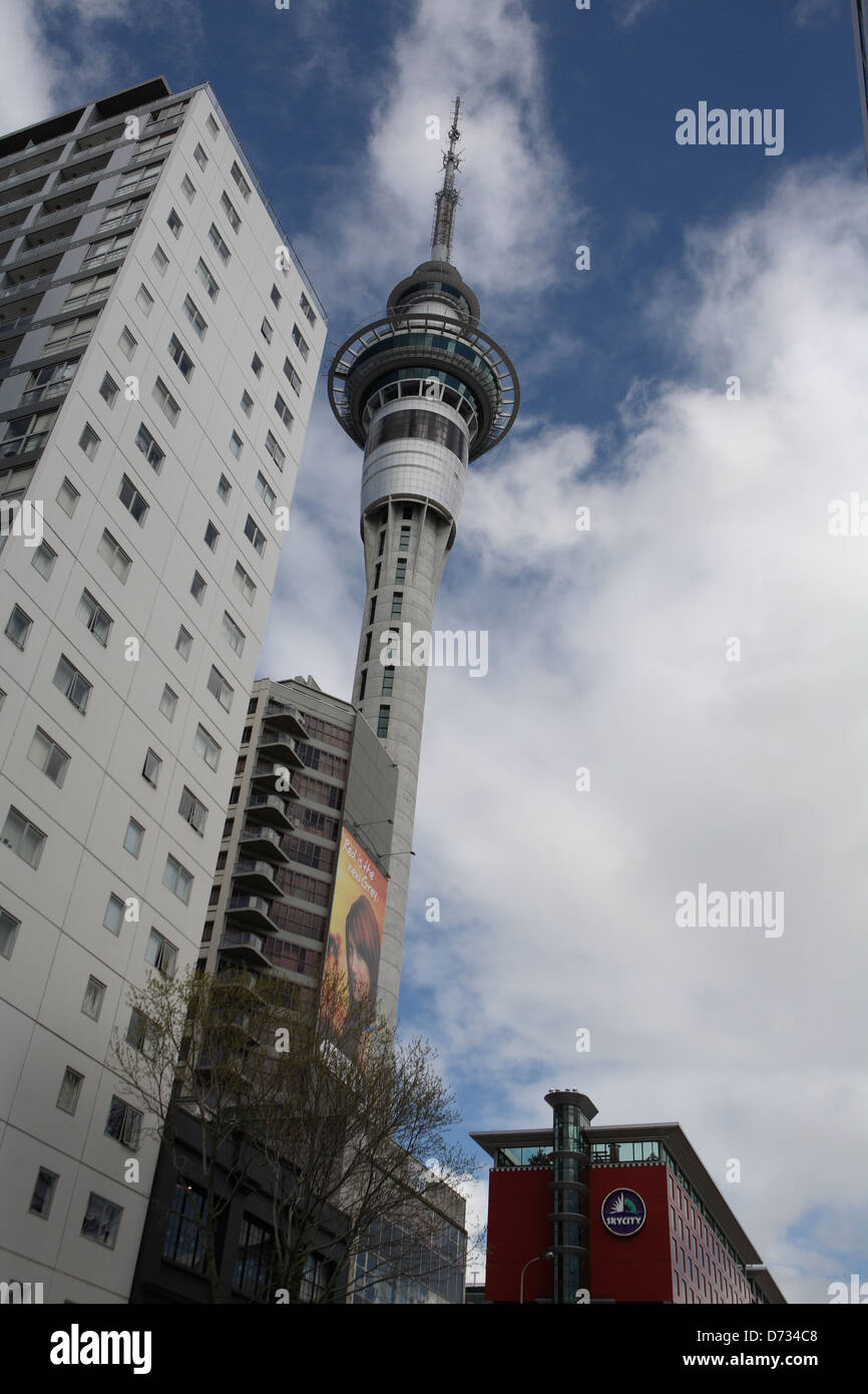 It has become an iconic structure in aucklands skyline hi-res stock ...