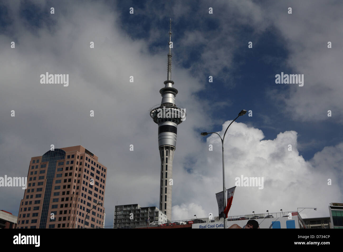It has become an iconic structure in aucklands skyline hi-res stock ...