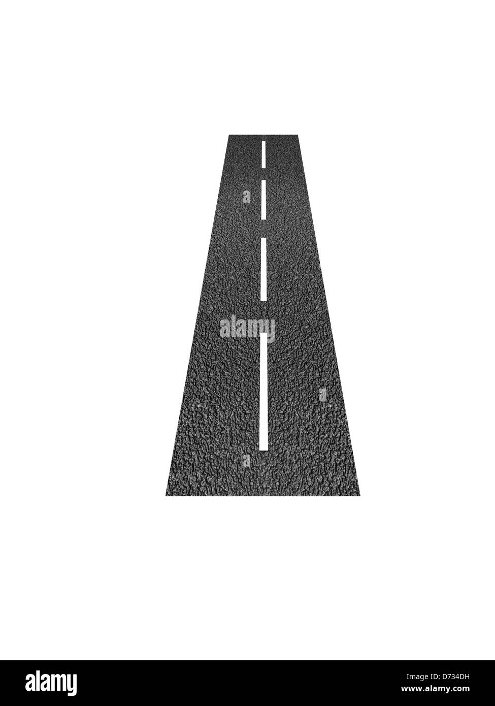 A bitumen road isolated against a white background Stock Photo - Alamy