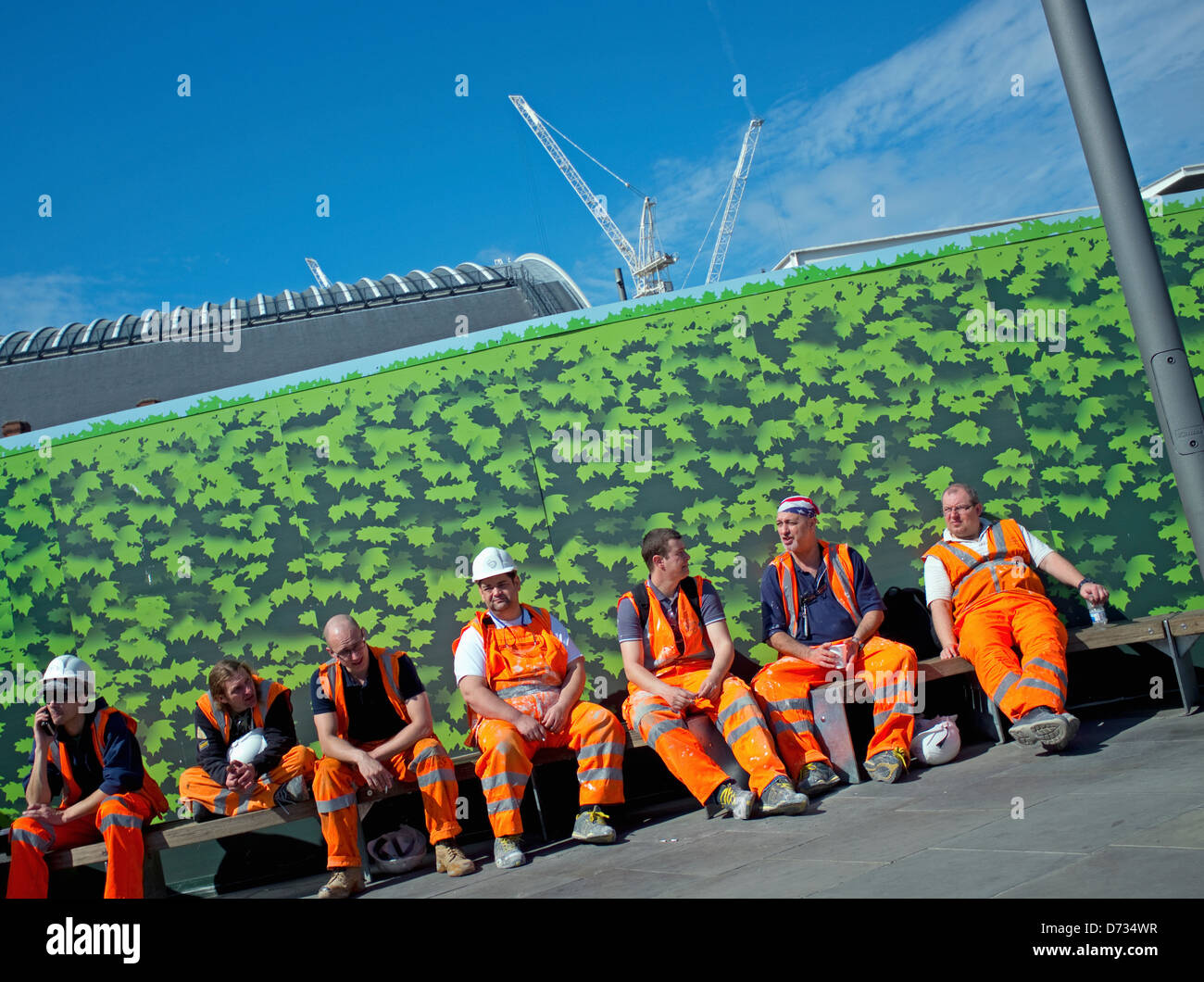 Construction workers wearing orange hi-res stock photography and images ...