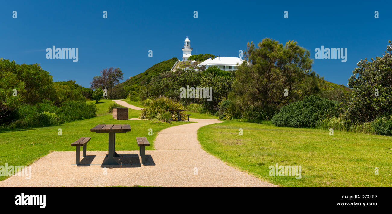 Smoky cape lighthouse is located on the New South Wales Central coast ...