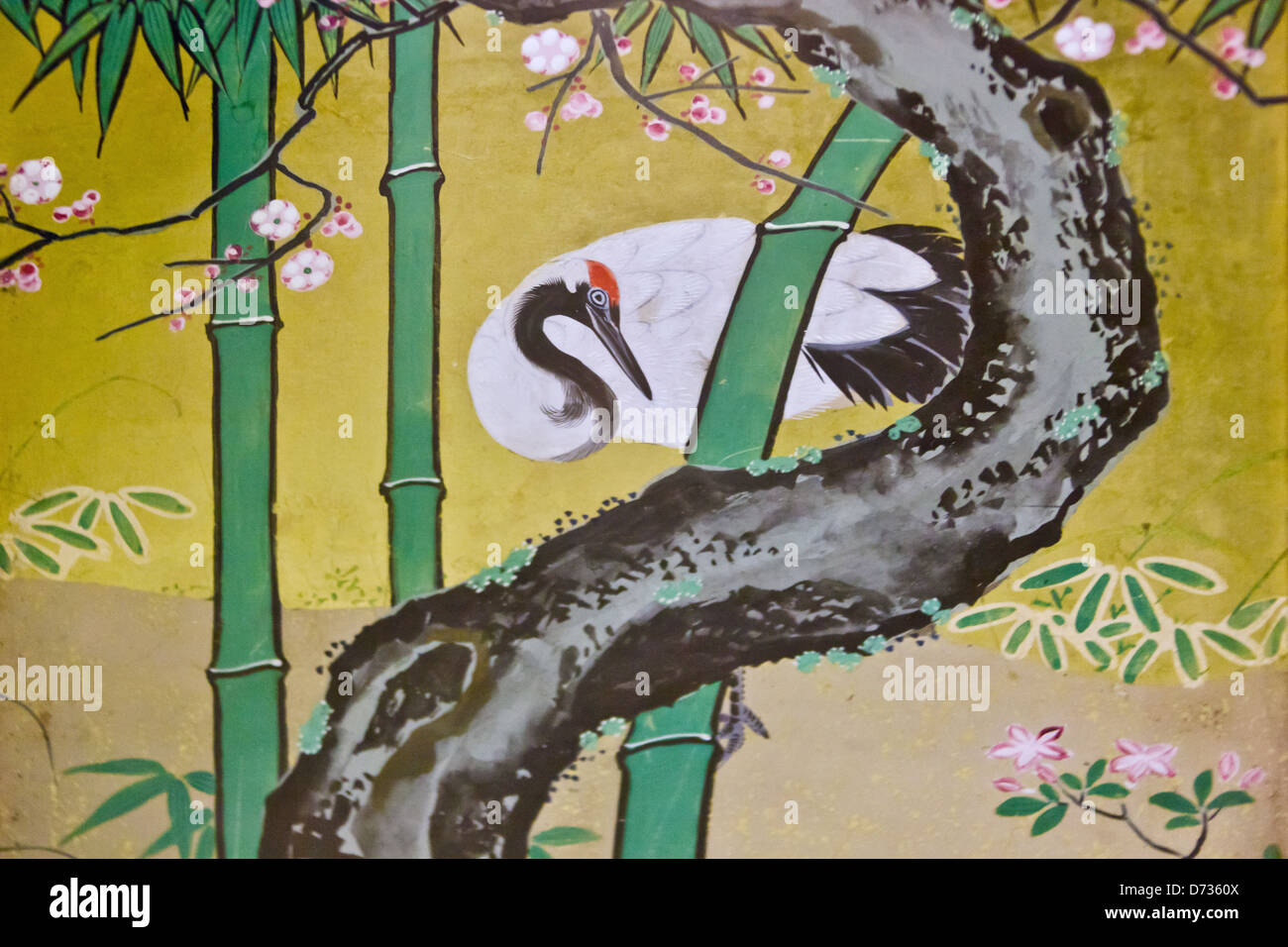 Traditional painting inside Okayama Castle, Okayama, Japan Stock Photo ...