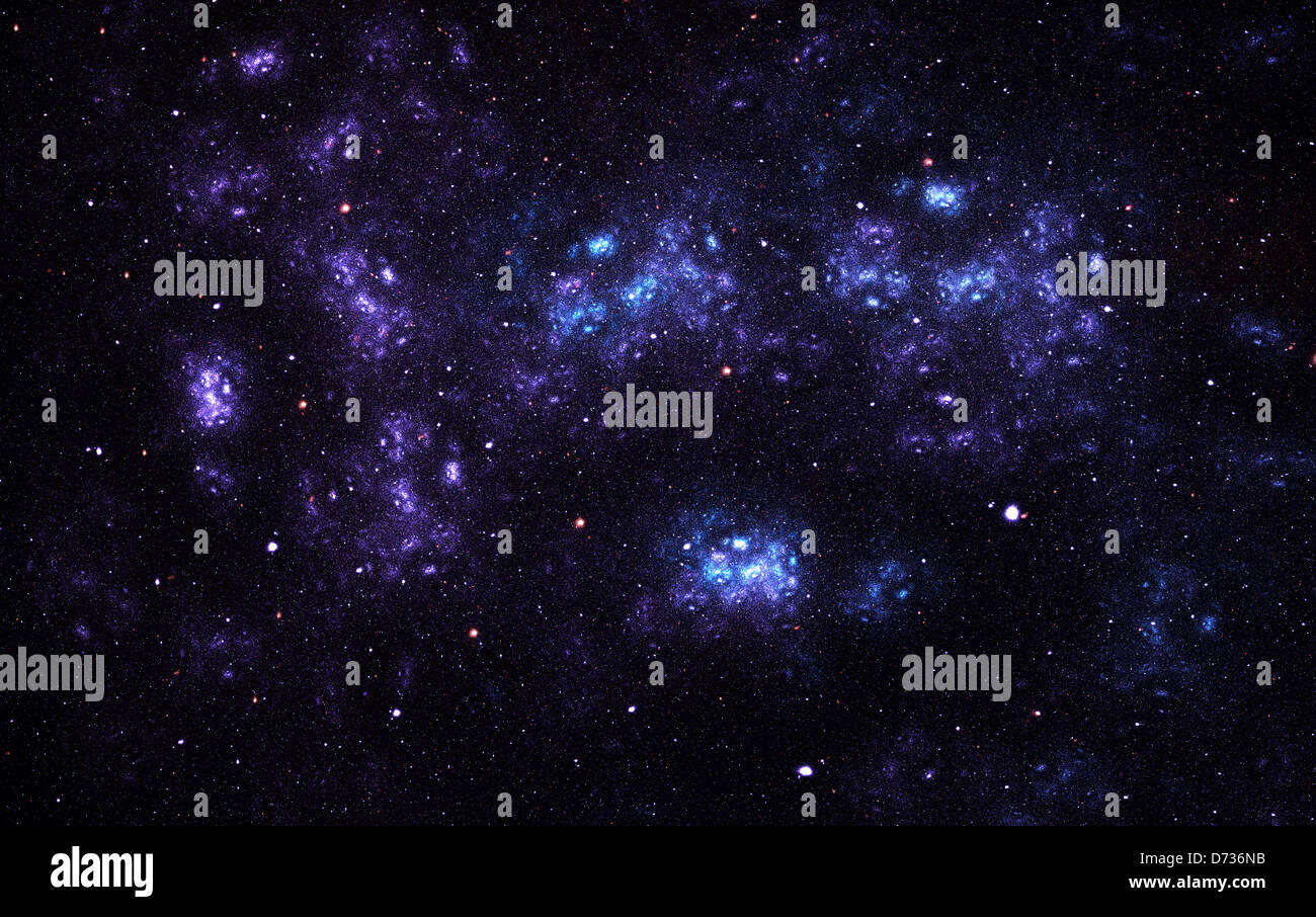 Bright blue space nebula, stars background Stock Photo - Alamy