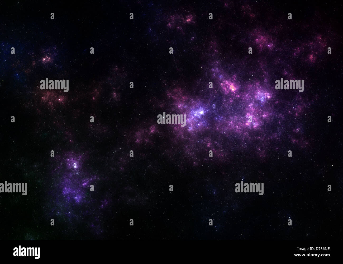 Magenta blue space nebula stars background Stock Photo - Alamy