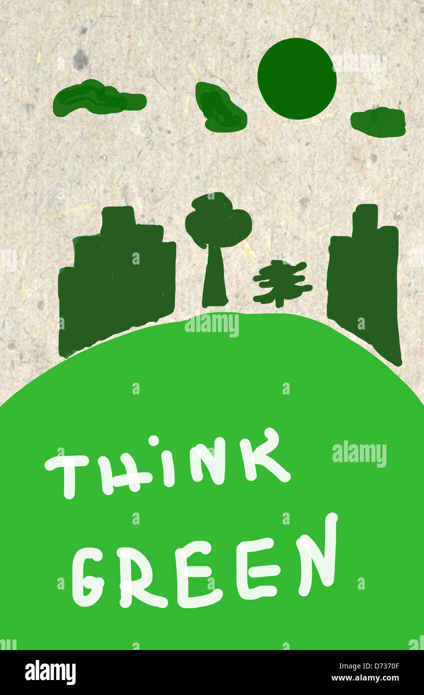 Eco Concept Theme - Hand Painted Illustration Stock Photo - Alamy