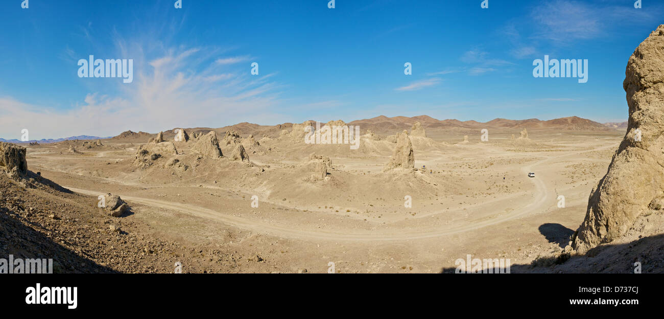 Tufa formations called Trona Pinnacles in the Mojave Desert of ...