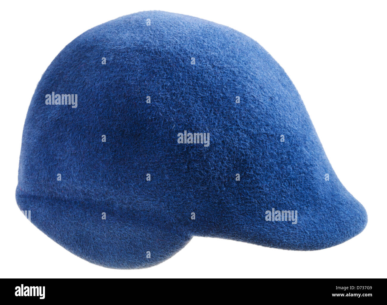 felt blue cap isolated on white background Stock Photo - Alamy
