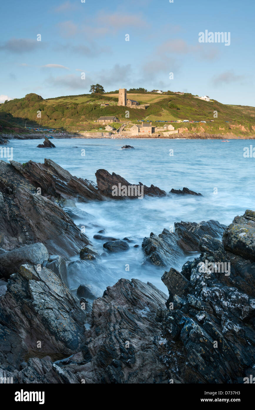View of Wembury Bay in evening light Stock Photo - Alamy