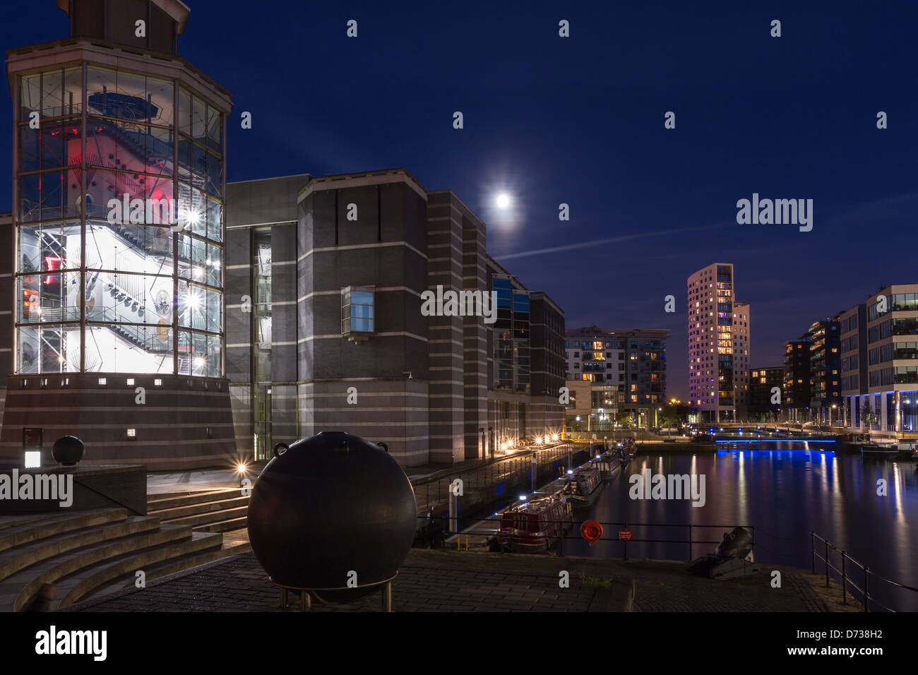 Leeds at night, Clarence Dock Stock Photo - Alamy