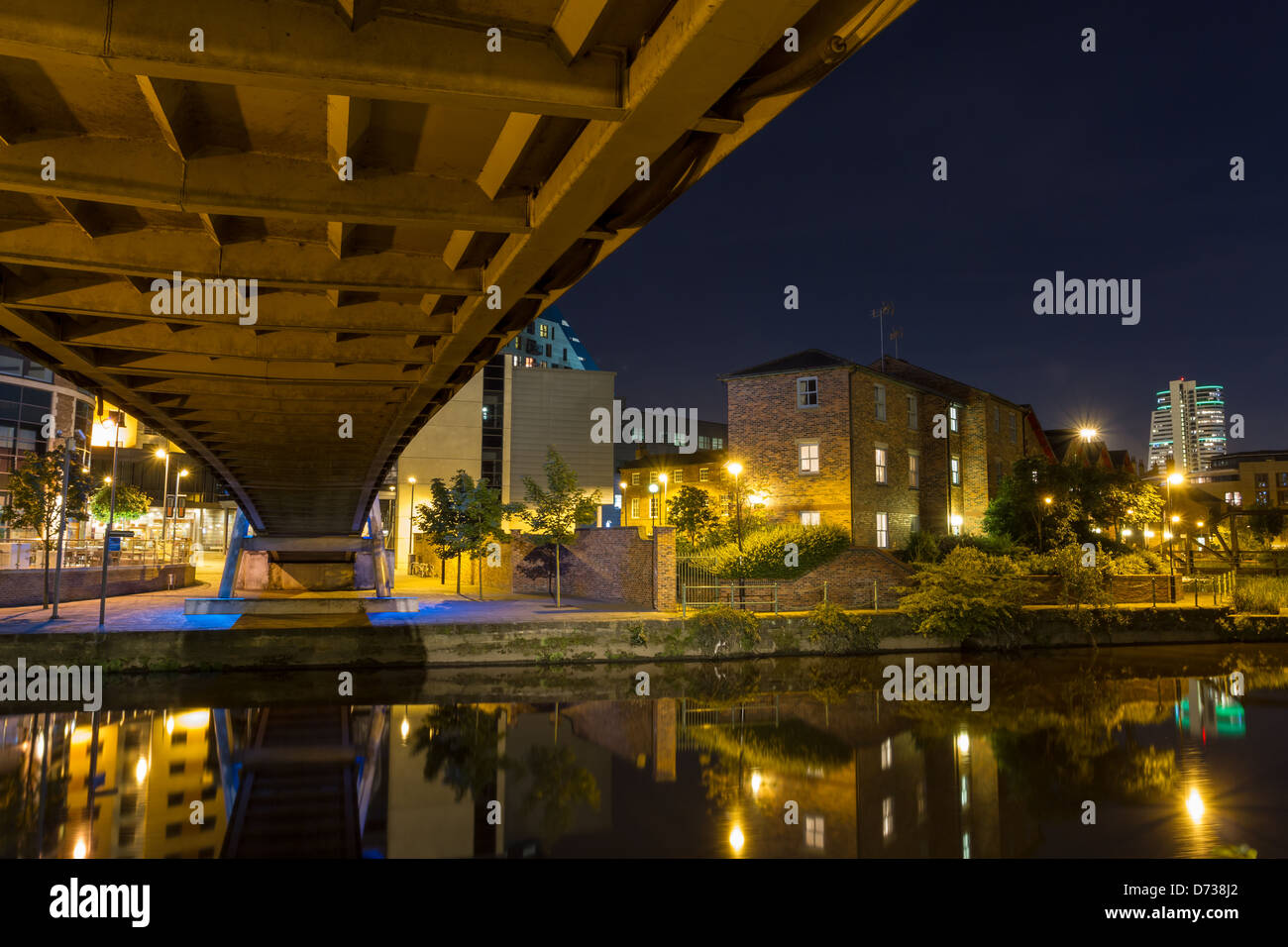 Leeds at night, Clarence Dock Stock Photo - Alamy