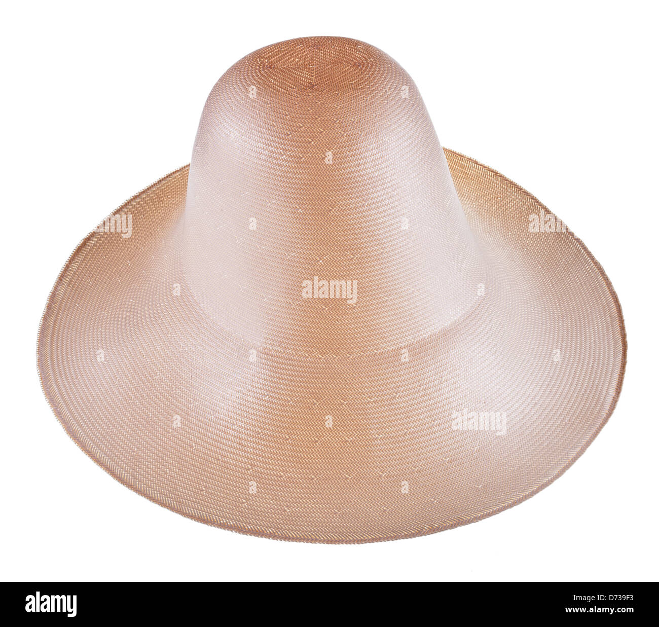 simple country straw broad-brim hat isolated on white background Stock ...