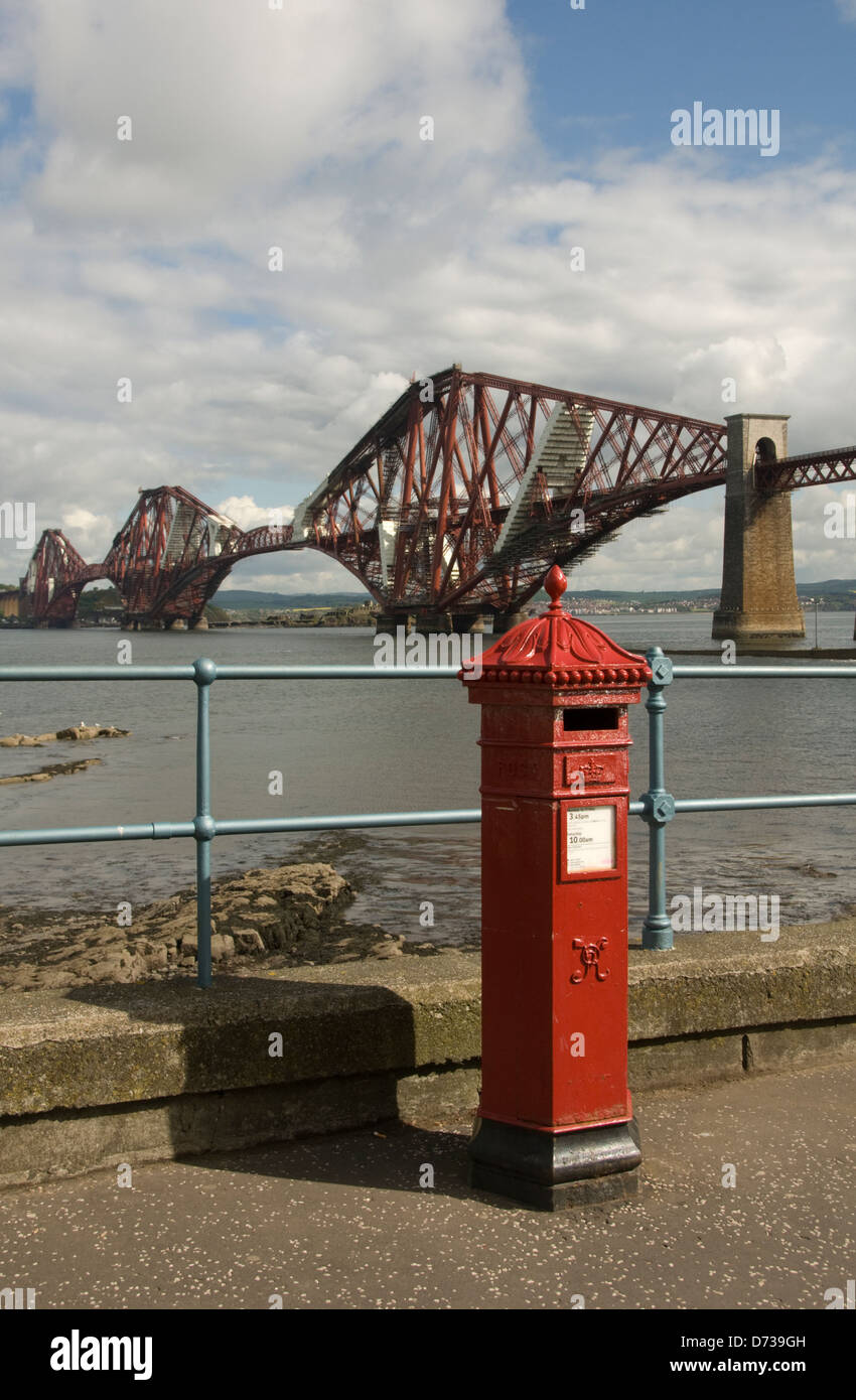 SCOTLAND; EDINBURGH; S. QUEENSFERRY; POST BOX BY THE FORTH RAILWAY ...