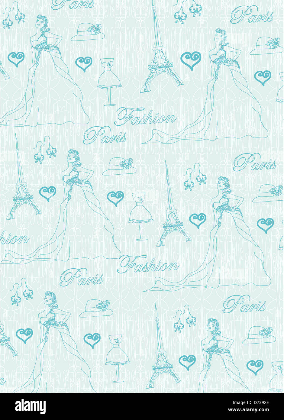 Paris seamless pattern Stock Photo - Alamy