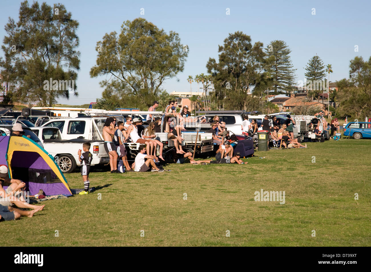 spectators watching an australian rugby league game Stock Photo - Alamy