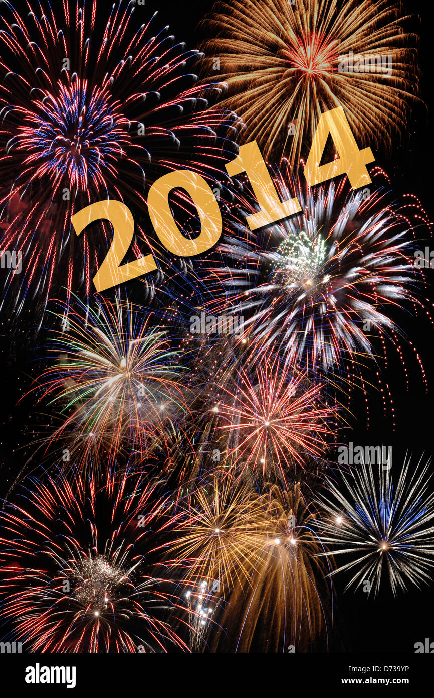 new year 2014 with firework Stock Photo - Alamy