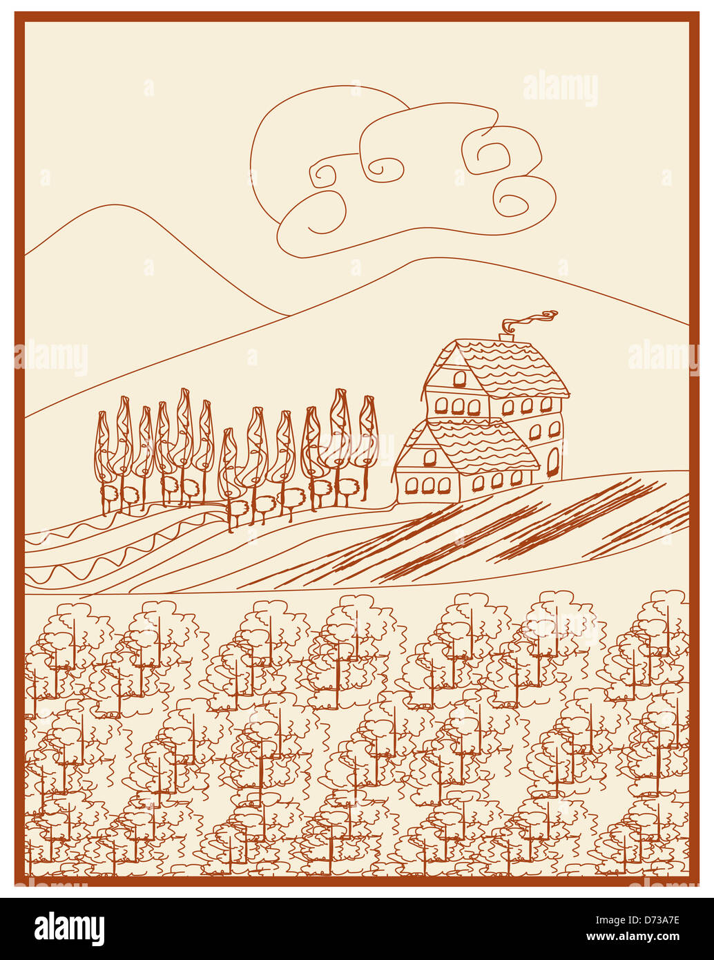 Vineyard landscape symbols hi-res stock photography and images - Alamy