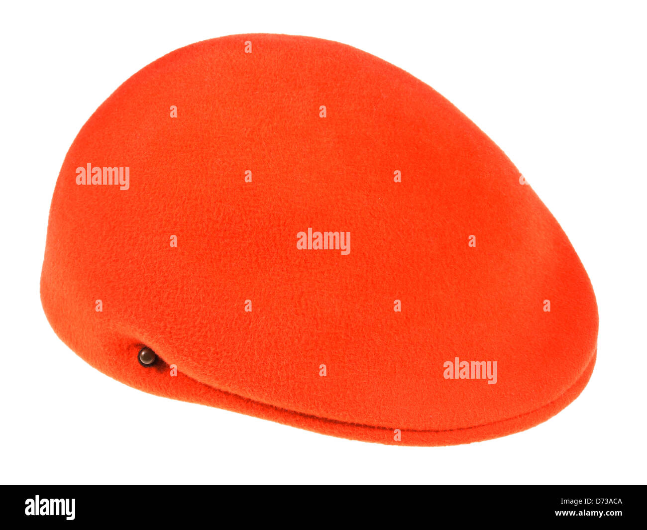 felt orange flat cap isolated on white background Stock Photo - Alamy