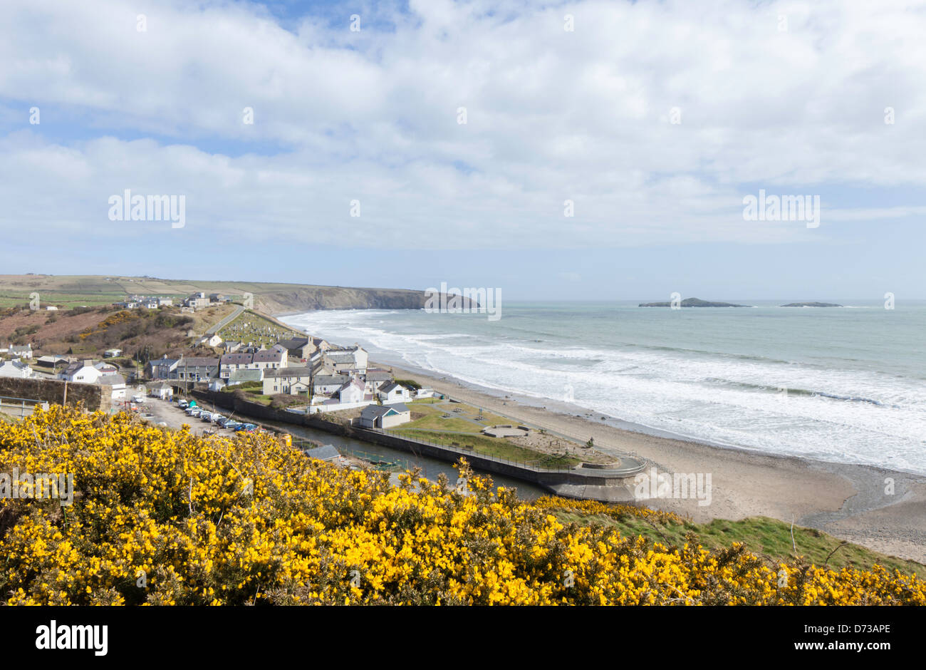 The coastal village of Aberdaron on the Llŷn Peninsula, North Wales, UK ...