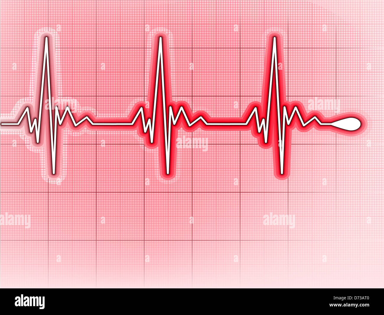 Illustration depicting a graph from a heart beat and a heart Stock ...