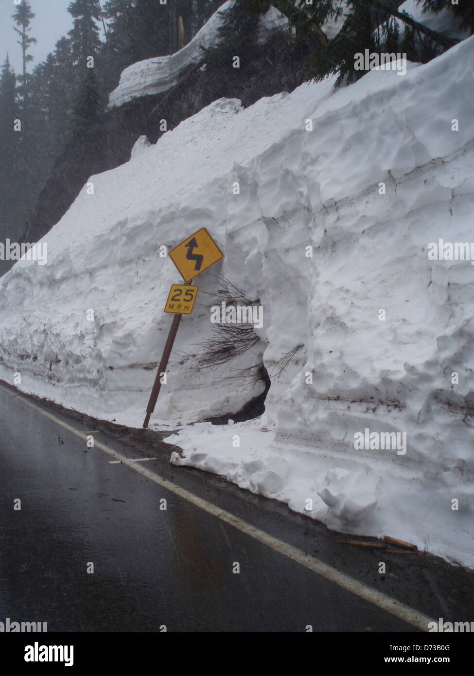 Sign installations at Cayuse Pass on Highway 123, located in Mount ...