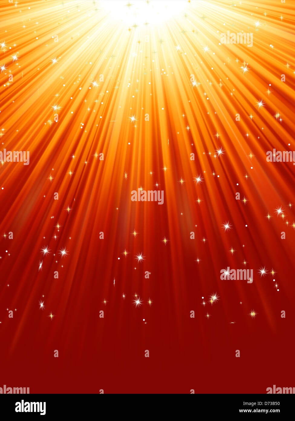 Red golden light burst with sparkling stars Stock Photo - Alamy