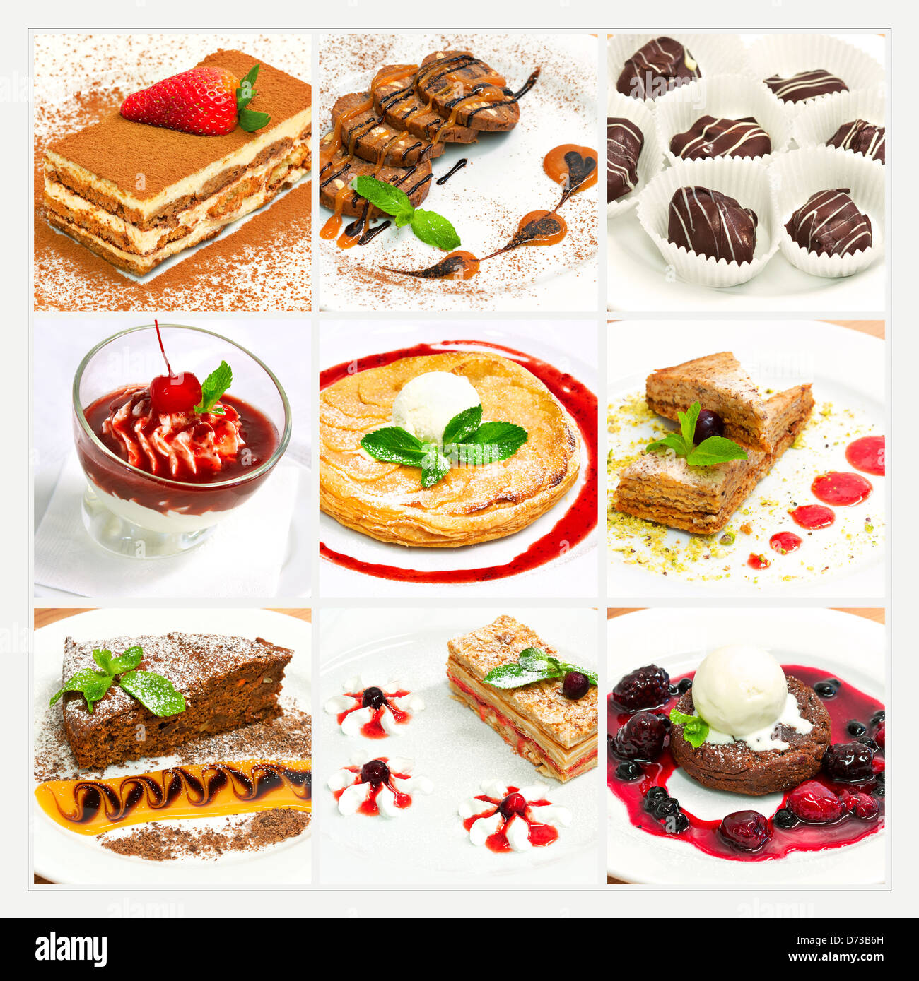 Collage with different sweet dessert Stock Photo - Alamy