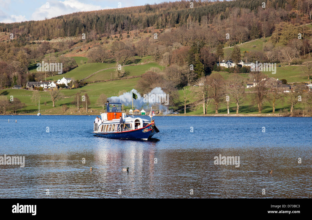 The Steam Yacht Gondola on Coniston Water, near Coniston, Lake District ...